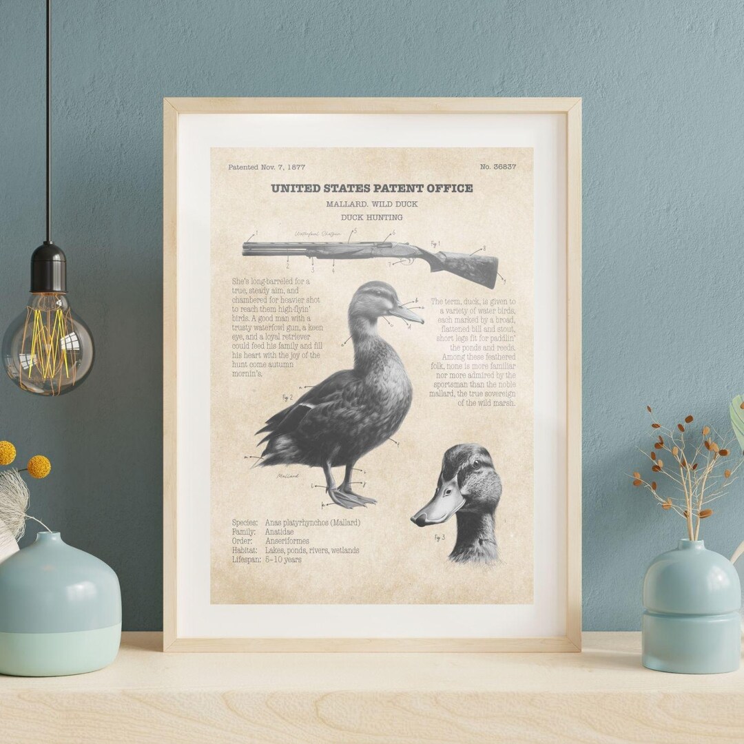 Duck Hunting Patent Art Print | Vintage Blueprint (digital Download) - Etsy