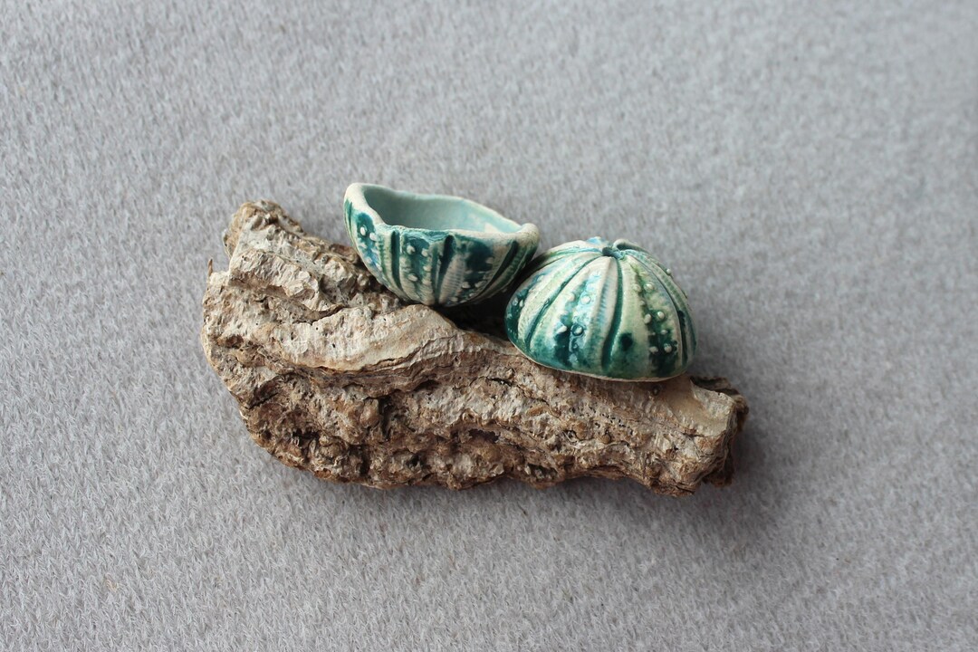Pair of Artisan Ceramic Cup Beads, Autumn Ceramic Beads, Artisan Forest ...