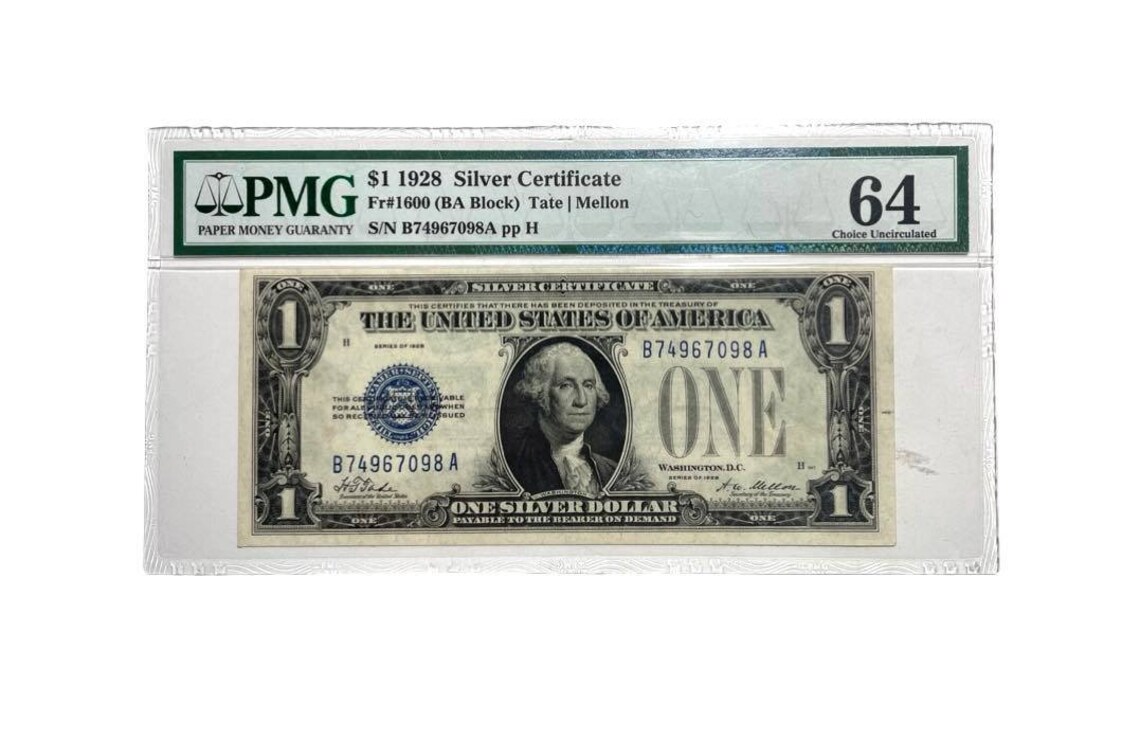 1928 B BA Block Funny Back blue Seal Silver Certificate - Etsy