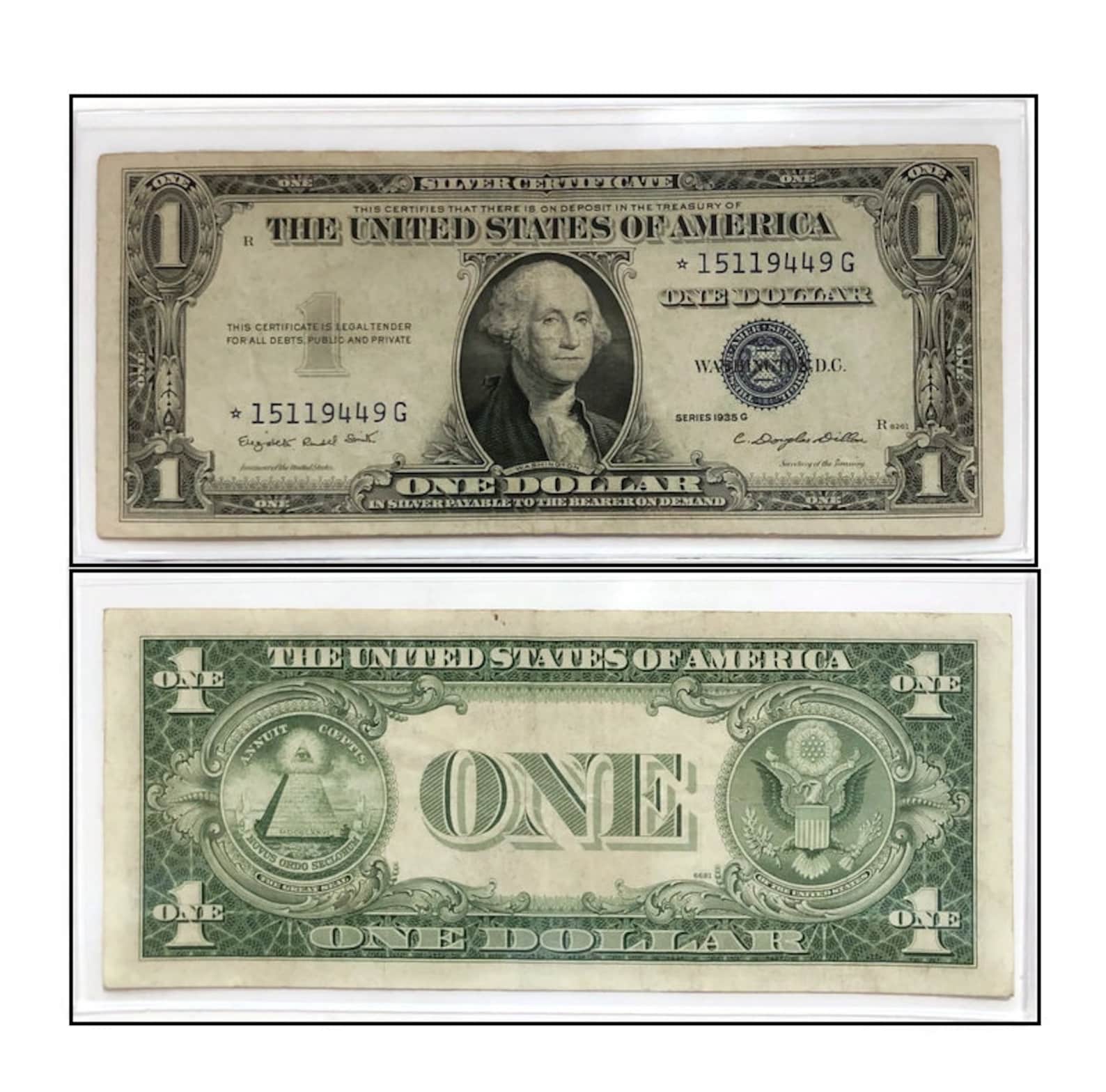 Star Note 1935-blue Seal Silver Certificate Dollar Bill *random* Vf/au ...