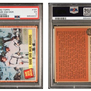 1962 Topps #137 Babe Ruth & Miller Huggins, N.Y. Yankees PSA 4 Vg-ex - Etsy