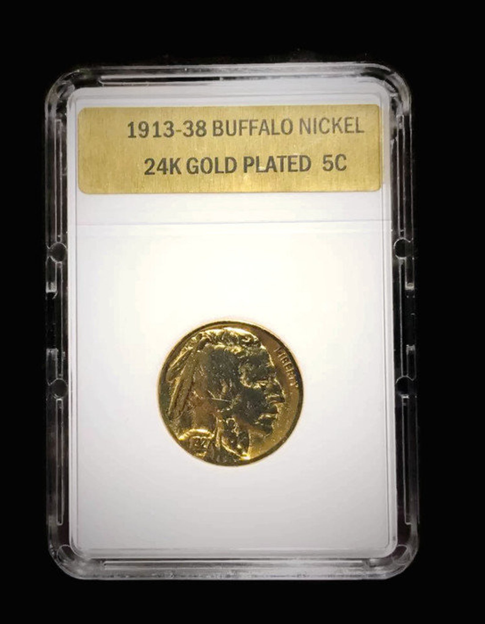 Buffalo Nickel, Pure 24K GOLD PLATED, Authentic ,buffalo Indian Head ...