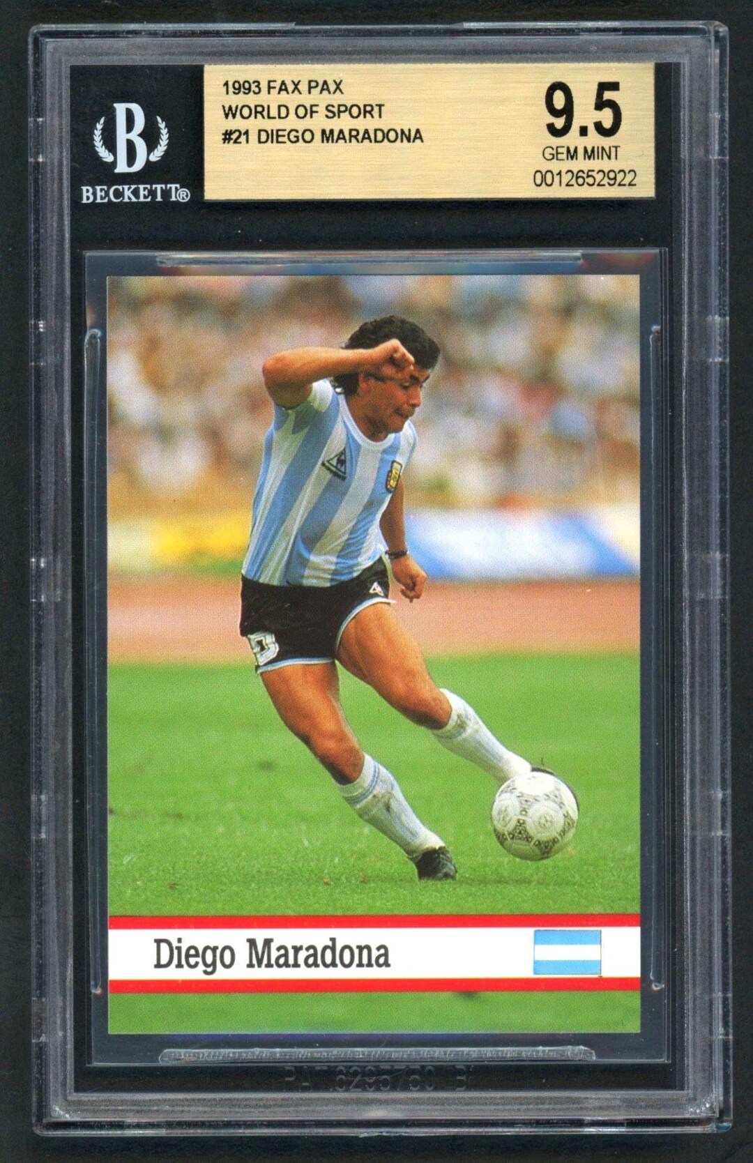 1993 Fax Pax World of Sport #21 Diego Maradona Soccer Argentina BGS 9.5 ...
