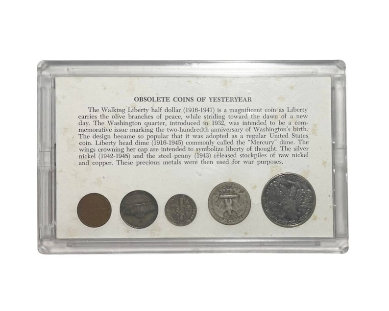 1916-1947-obsolete Coins of Yesteryear 5 Coin Collector Set US Silver ...