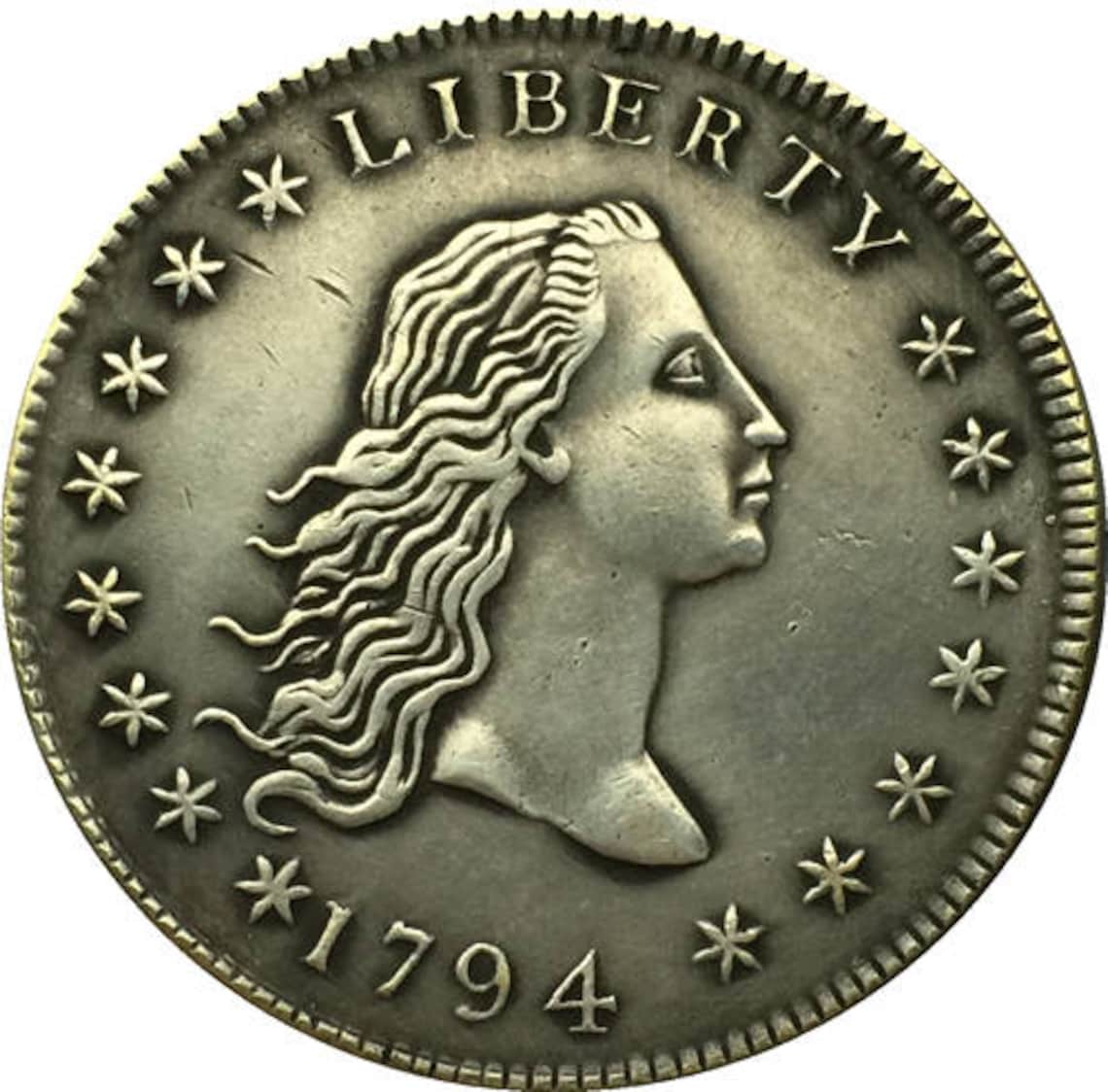 Replica 1794 Flowing Hair First Silver Dollar Coin Antique Uncirculated ...