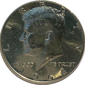 1- Genuine 1964 P ,D ,S Kenedy Silver Half Dollar Coin With Snap Case ...