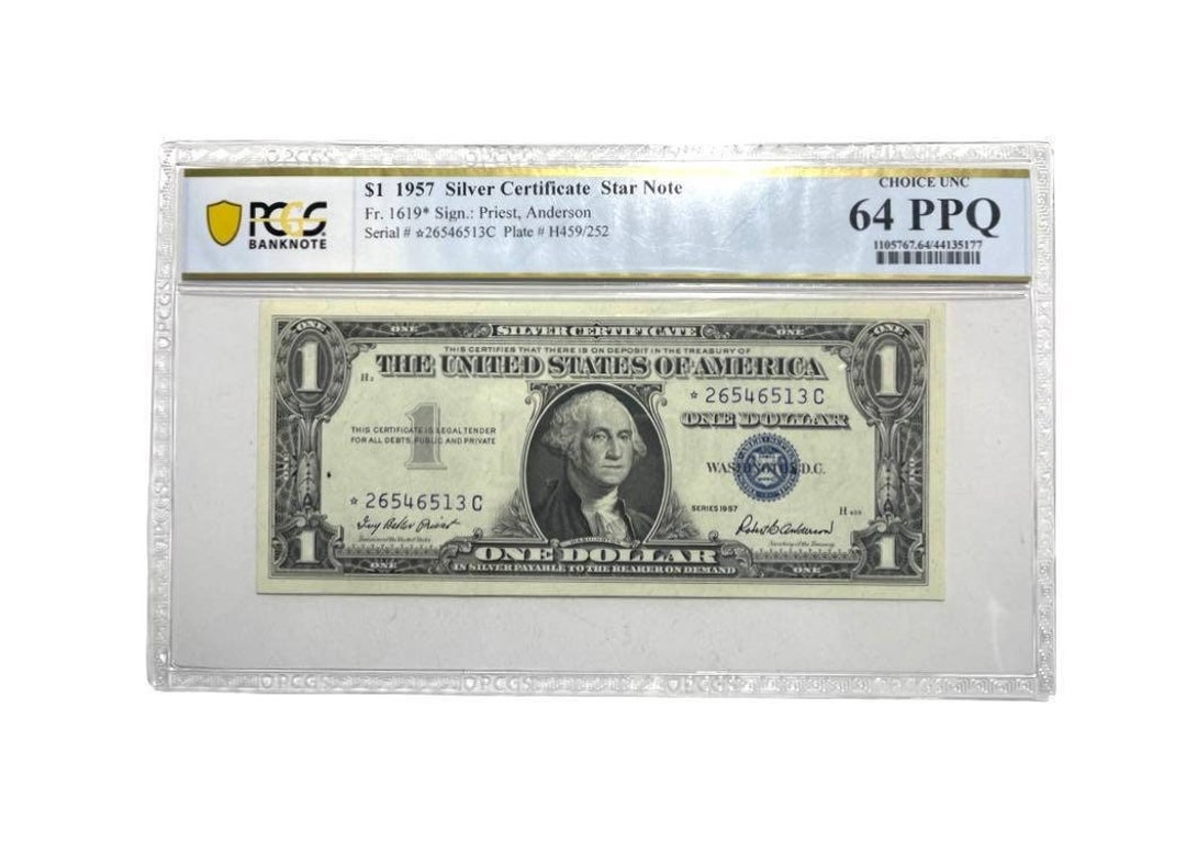 Star Note-one Dollar 1957 Silver Certificate Currency Fr.1619 - Etsy
