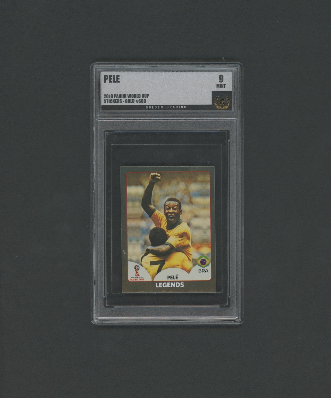 PELE LEGENS 2018 Panini World Cup Stickers #680 Gold Foil Black Back ...