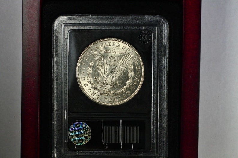 CERTIFIED Genuine 1921 Morgan Silver Dollar BU Unc Bradford Wooden ...