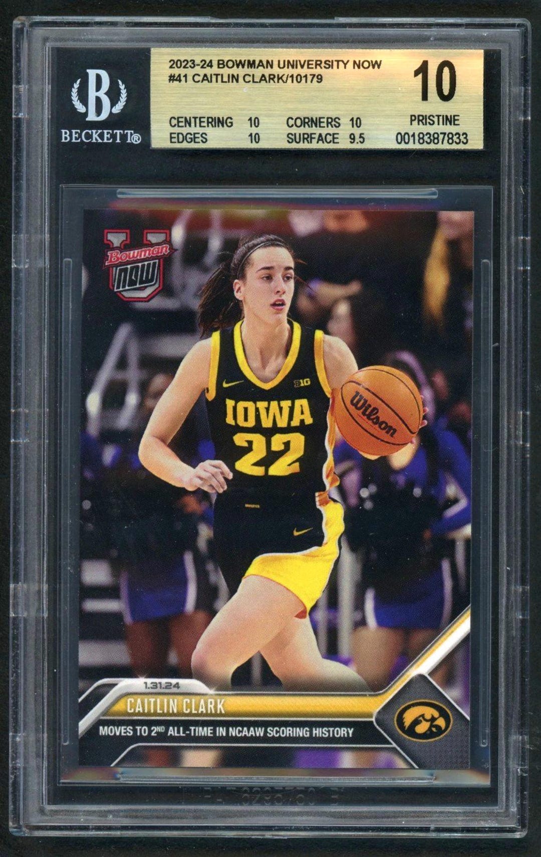 2023-24 Bowman U Now #41 Caitlin Clark BGS 10 Pristine - Etsy