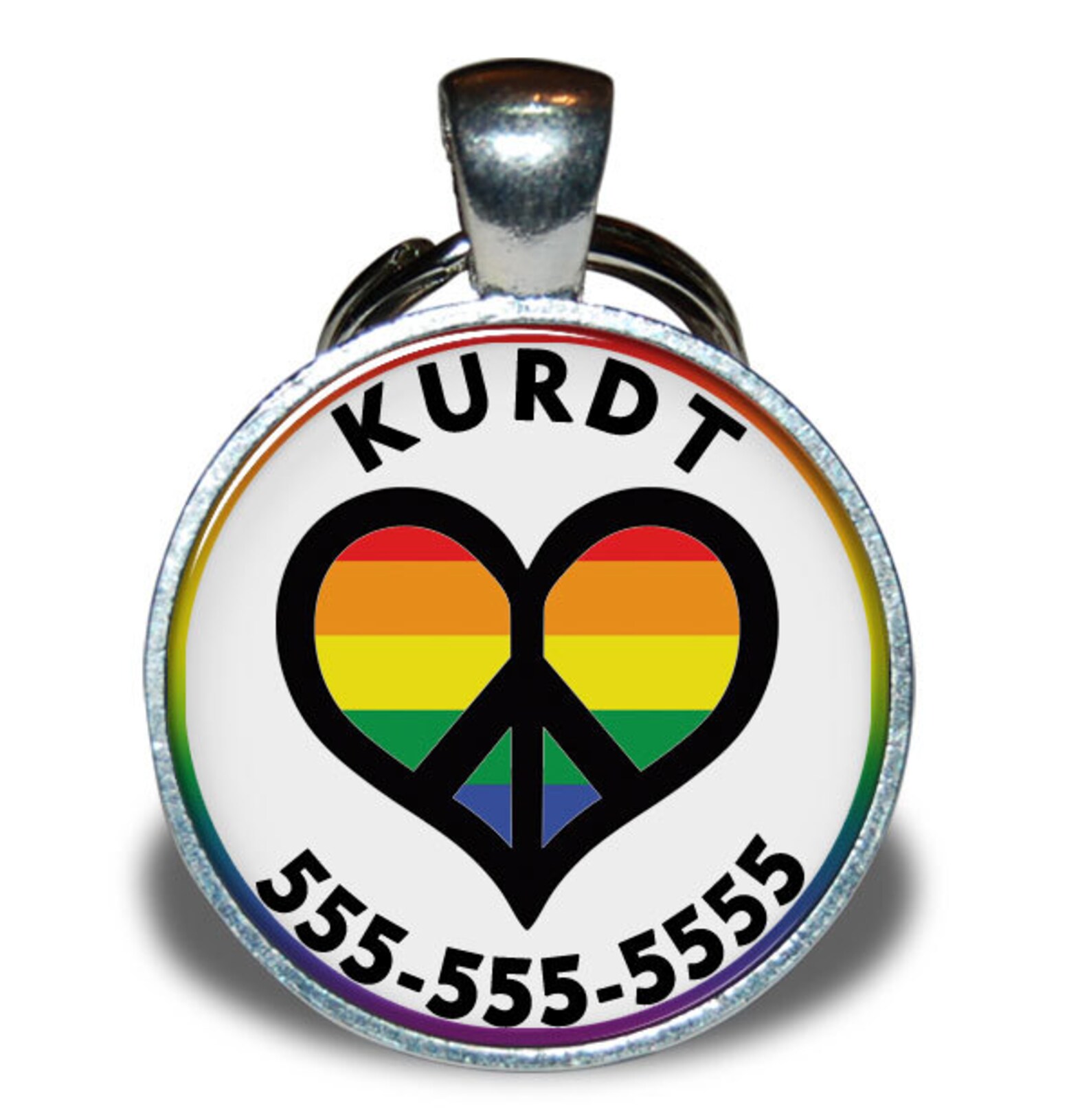 Pet ID Tag Peace Love Rainbow Dog Tag Cat Tag Pet Tag - Etsy