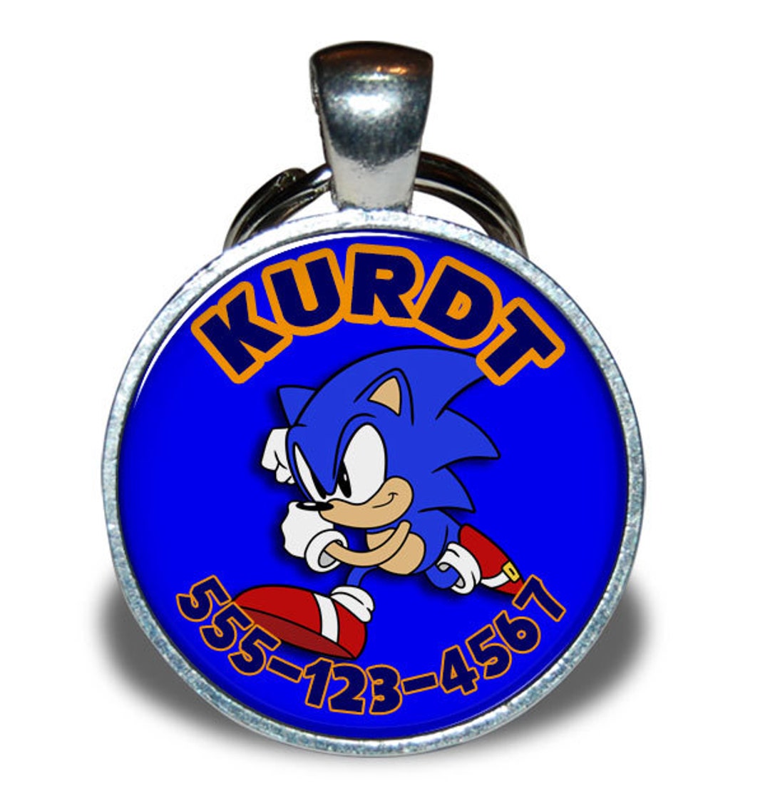 Pet ID Tag - Sonic the Hedgehog *inspired* - Dog Tag, Cat Tag, Pet Tag ...