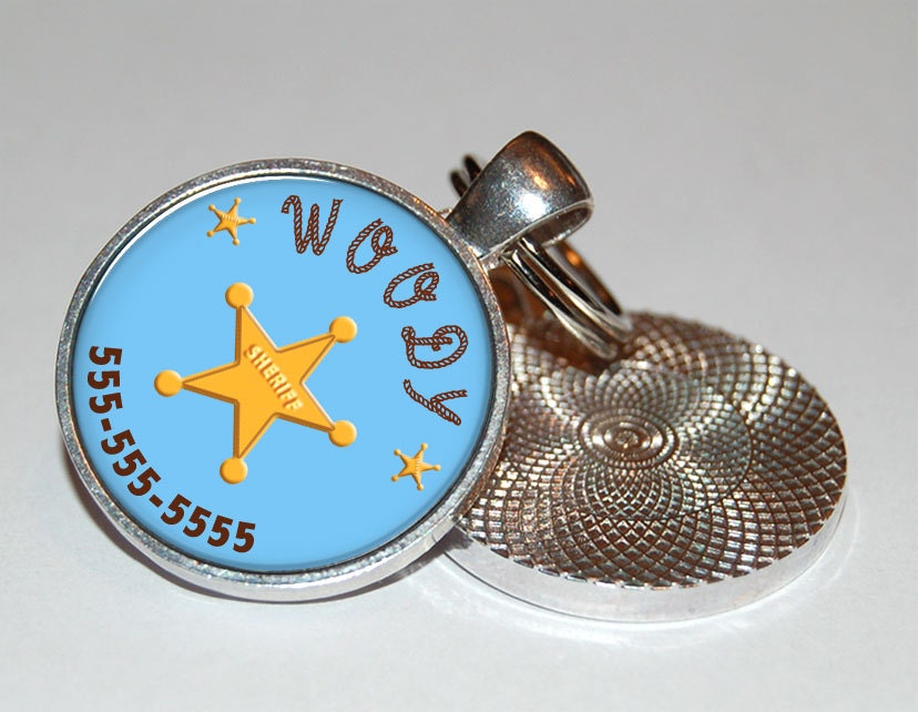 Pet ID Tag Woody Toy Story inspired Dog Tag Cat Tag - Etsy