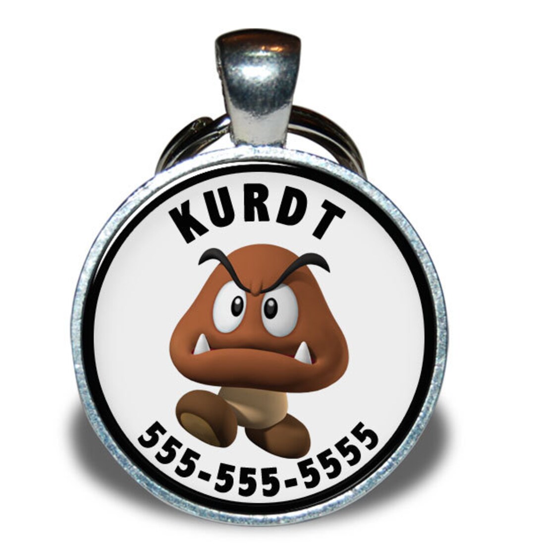 Pet ID Tag - Goomba Nintendo *inspired* - Dog Tag, Cat Tag, Pet Tag - Etsy