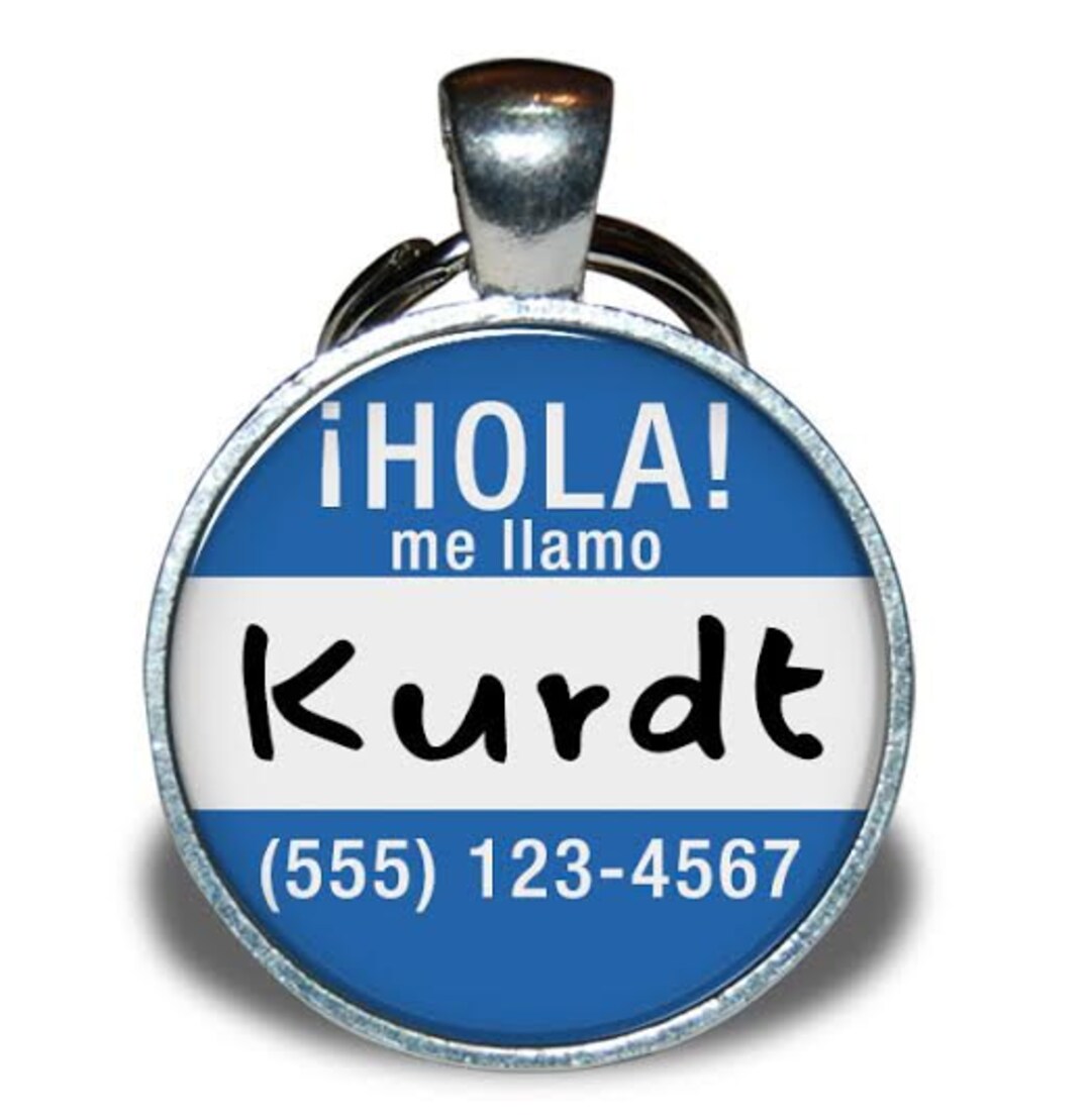 Pet ID Tag - ¡hola! Me Llamo - Dog Tag, Cat Tag, Pet Tag - Etsy