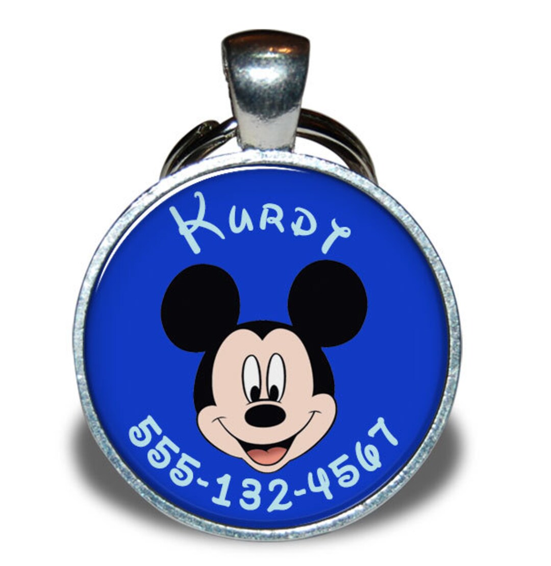 Pet ID Tag Mickey Mouse inspired Dog Tag, Cat Tag, Pet Tag - Etsy