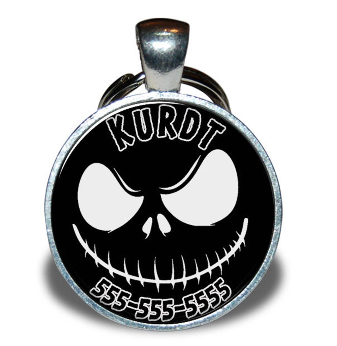 Pet ID Tag - Jack Skellington *inspired* - Dog Tag, Cat Tag, Pet Tag - Etsy
