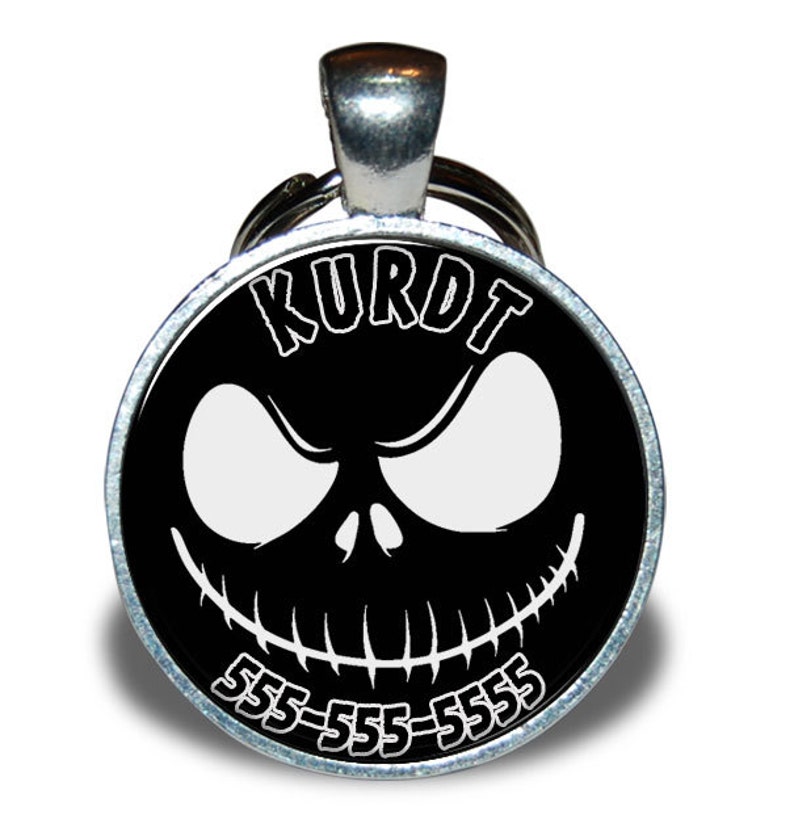 Pet ID Tag Jack Skellington inspired Dog Tag Cat Tag | Etsy