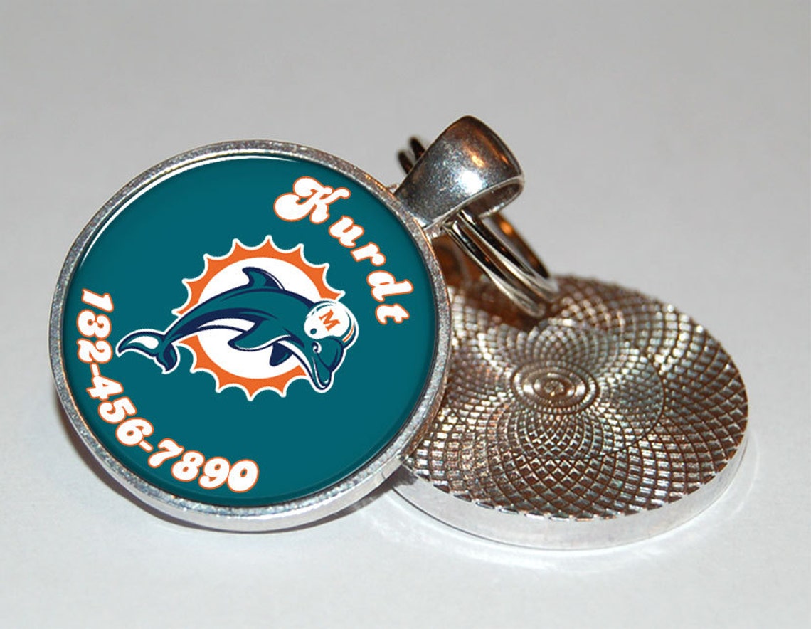 Pet ID Tag Classic Miami Dolphins inspired Dog Tag Cat - Etsy