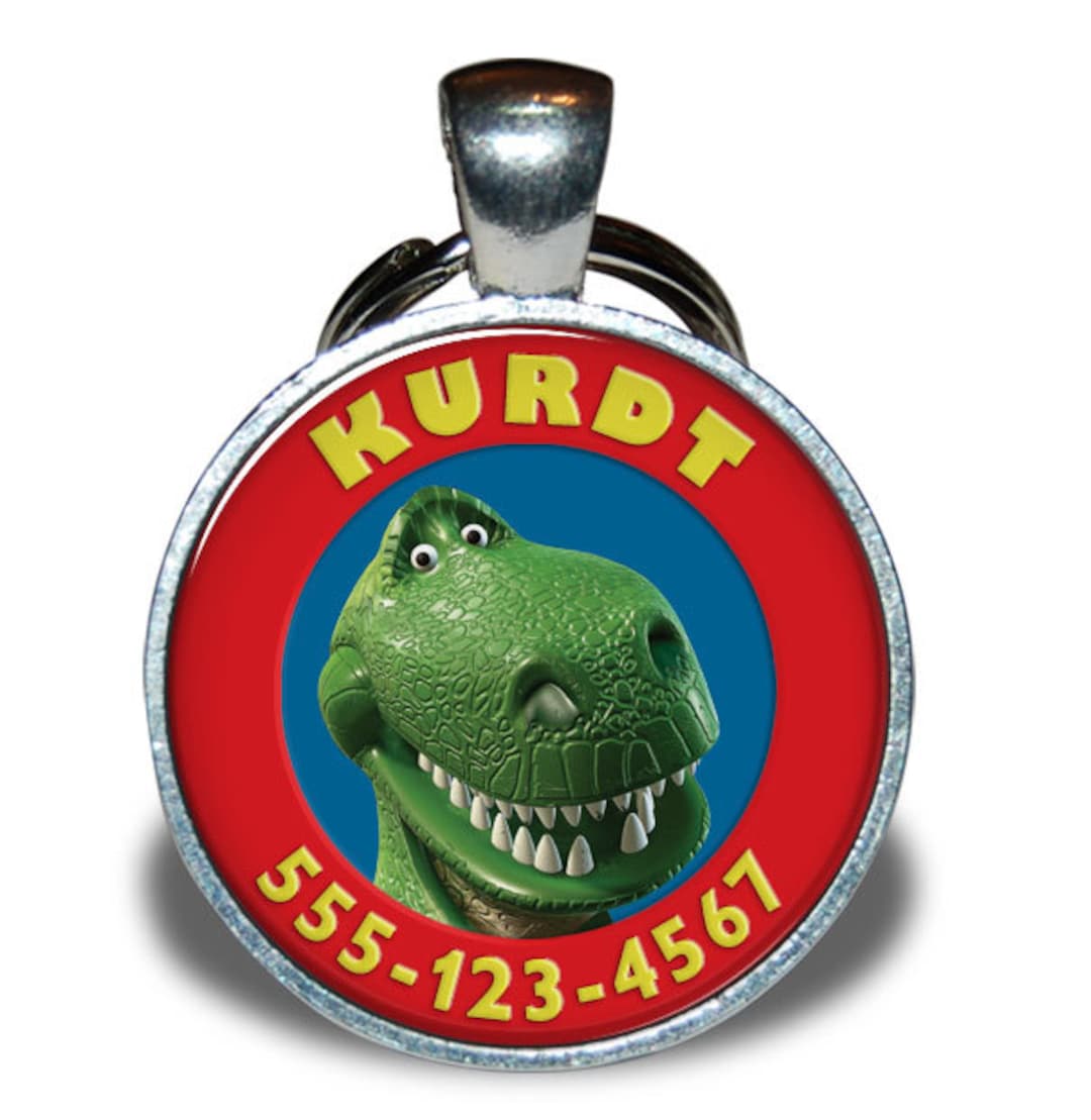 Pet ID Tag - Rex Toy Story *inspired* - Dog Tag, Cat Tag, Pet Tag - Etsy