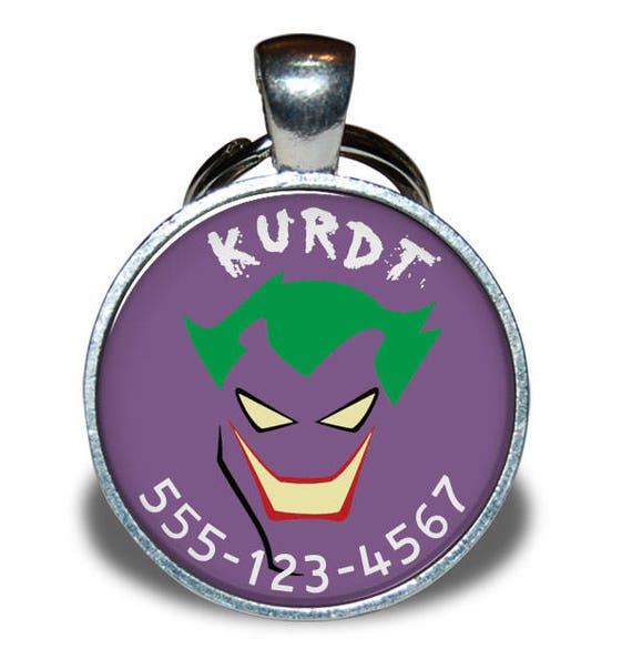 Pet ID Tag Joker Purple Face inspired Dog Tag Cat Tag | Etsy