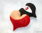 Items similar to Felt hearts, Valentines Day, Felt magnet, Bridesmaid ...