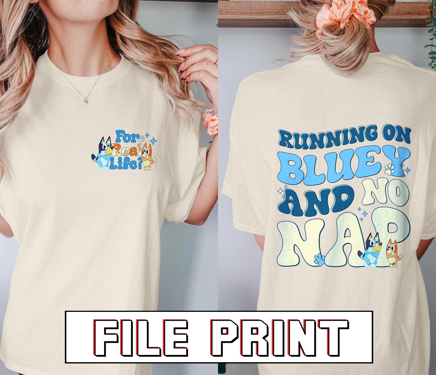 Running on Bluey and No Naps Digital Prints, Bluey Running on PNG ...