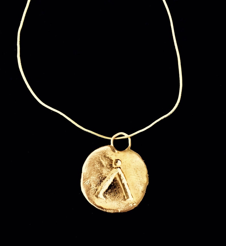 Old World Yellow Gold Stargate Pendant: Ancient Design - Etsy