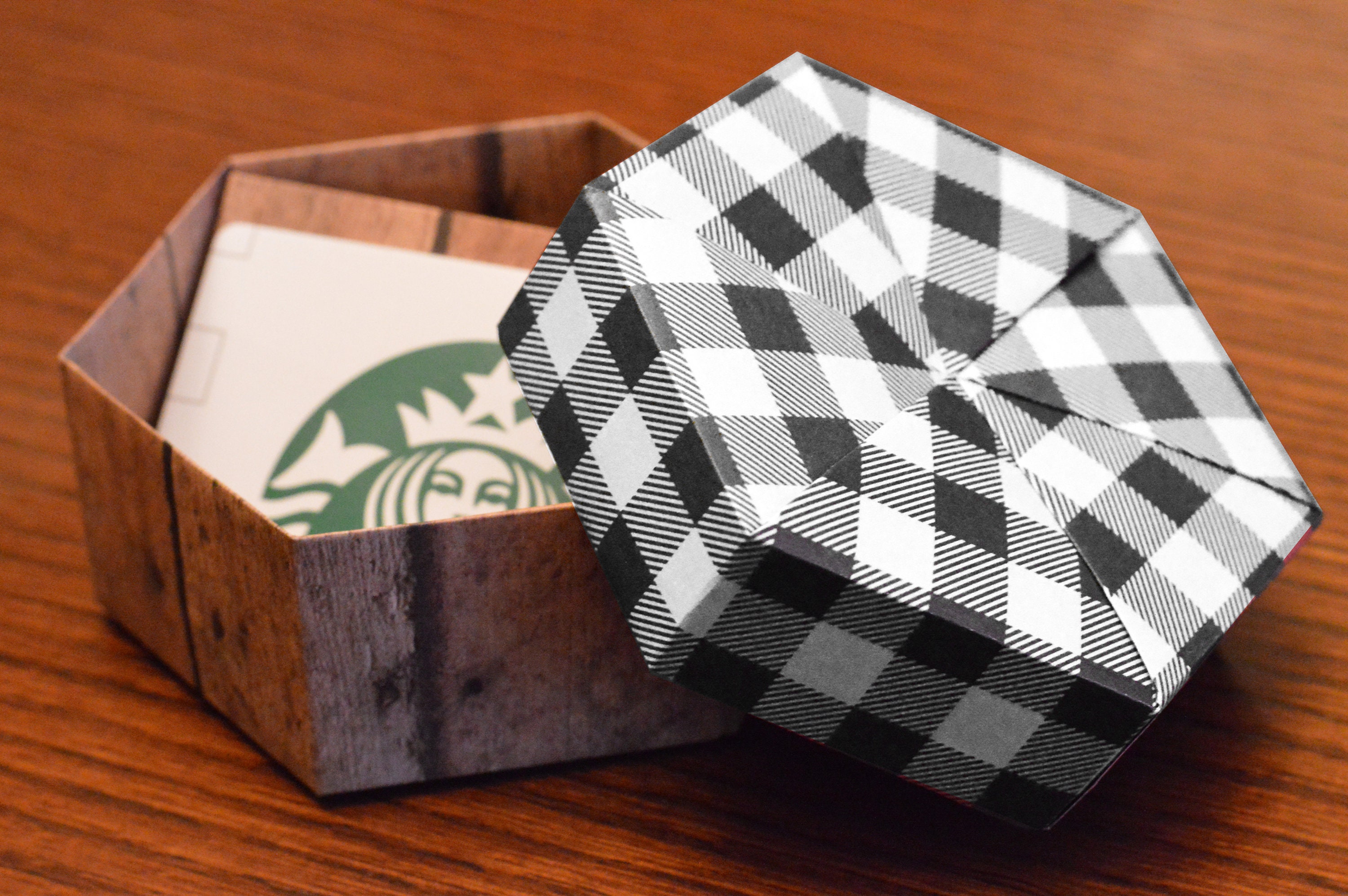 Gift Card Box - Buffalo Plaid and Wood - Etsy