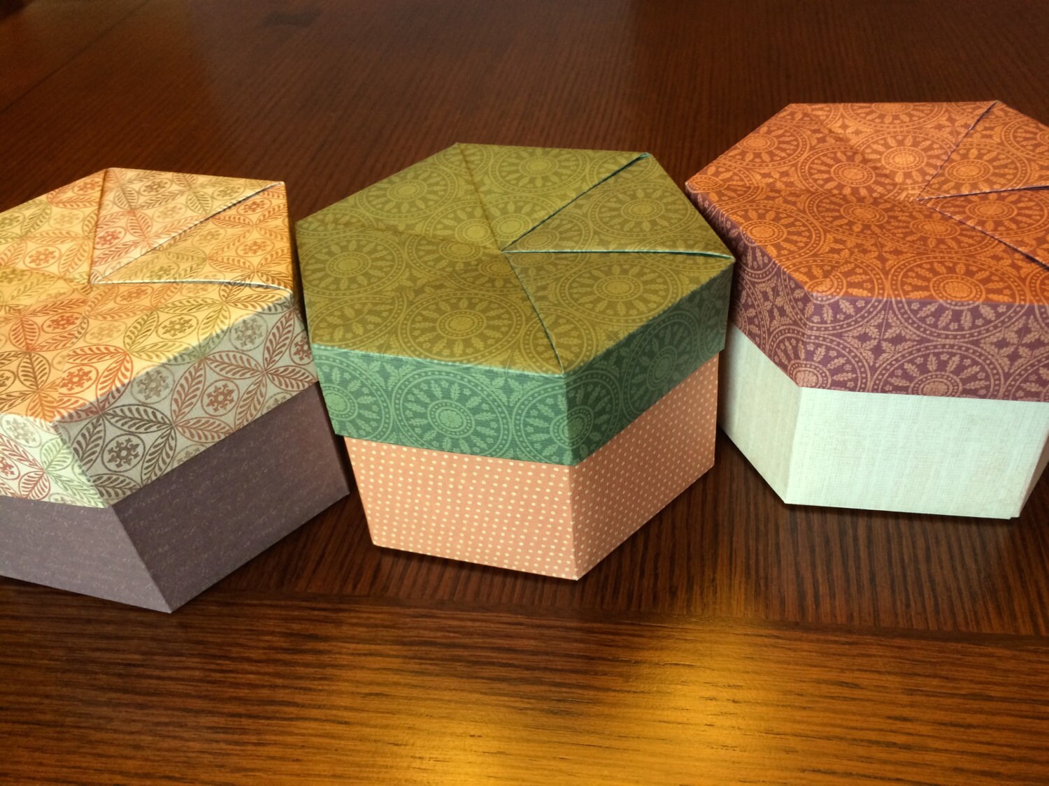 Autumn Origami Hexagon Box W/ Lid - 6" Maize - Etsy