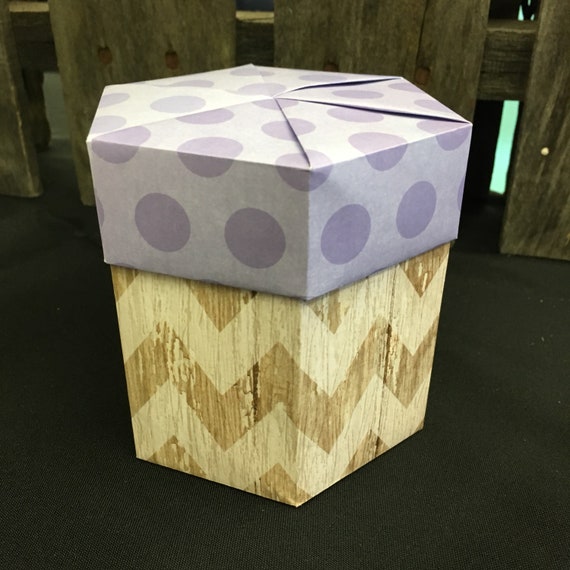 Rustic Origami Hexagon Box W/ Lid 4.25 | Etsy