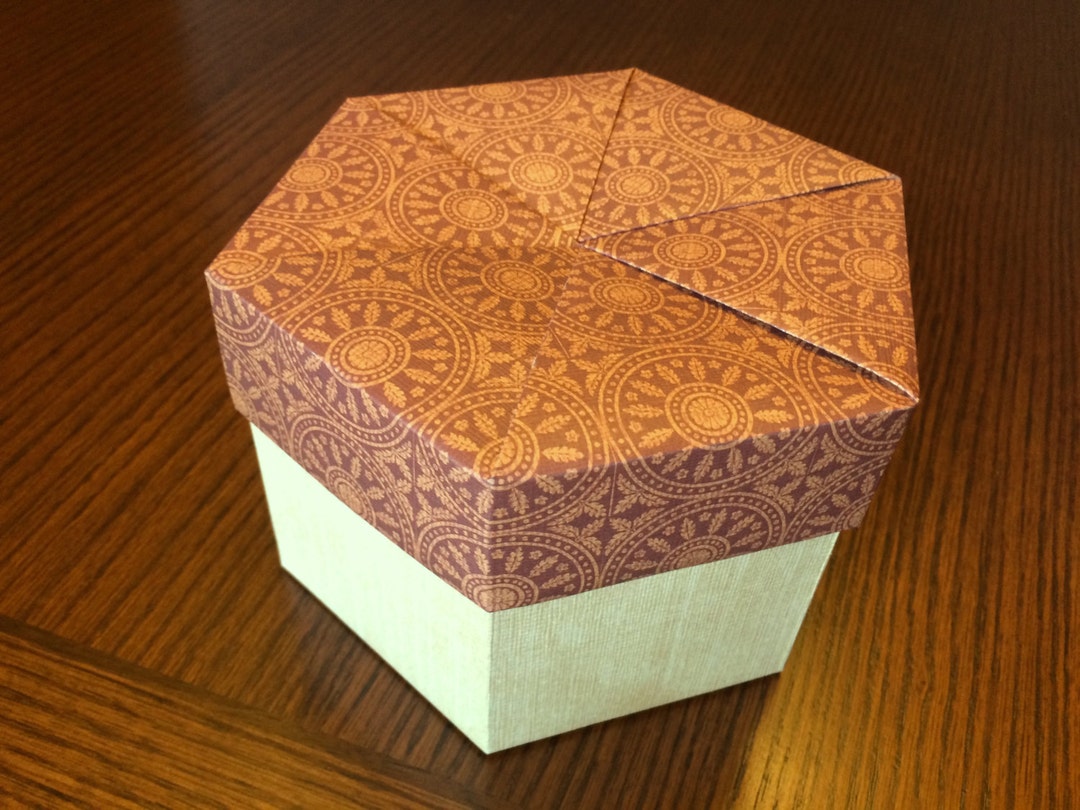 Autumn Origami Hexagon Box W/ Lid - 6" Maize - Etsy