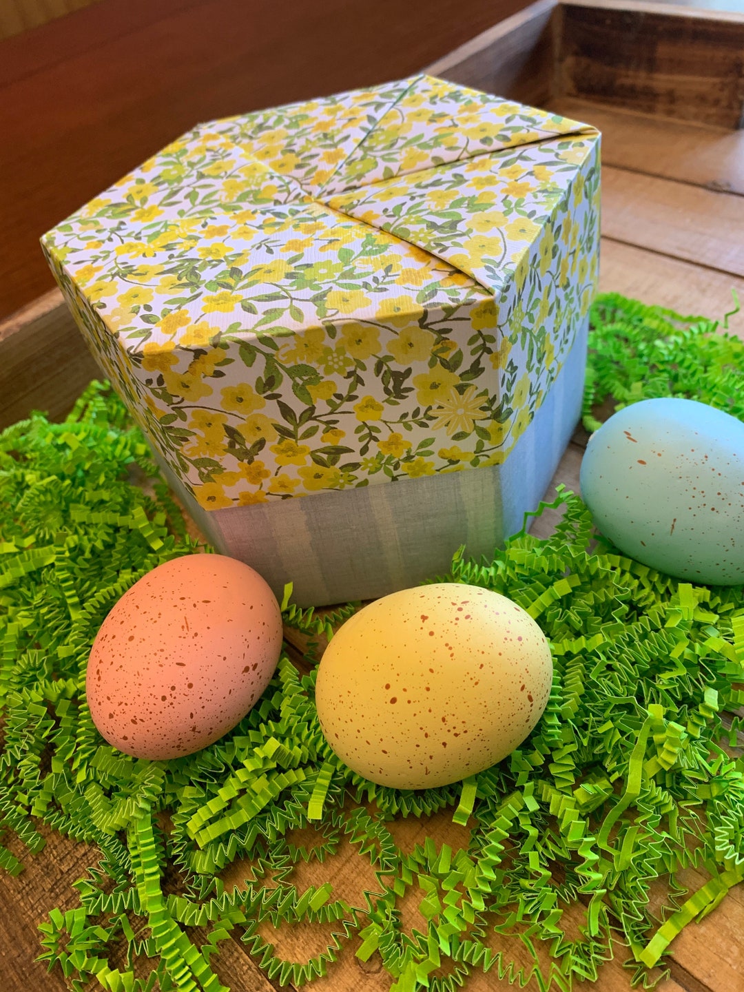 Spring Primrose Origami Hexagon Box W/ Lid - 6" - Etsy