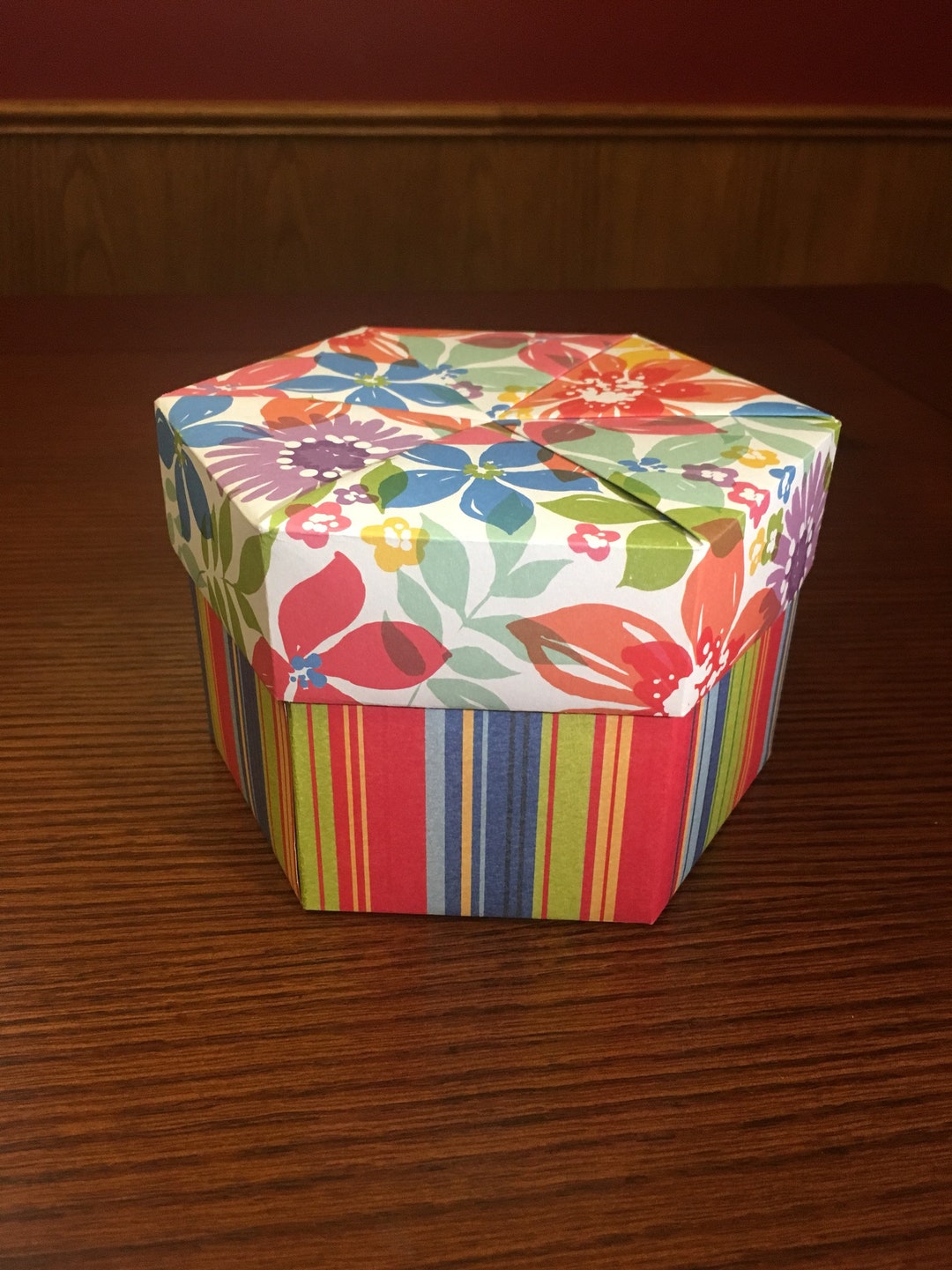 Summer Origami Hexagon Box W/ Lid 6 - Etsy