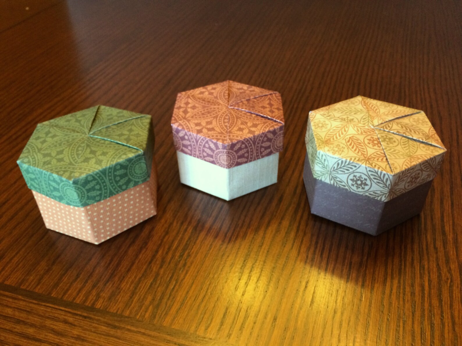 Small Autumn Origami Hexagon Box W/ Lid 3 Pumpkin - Etsy