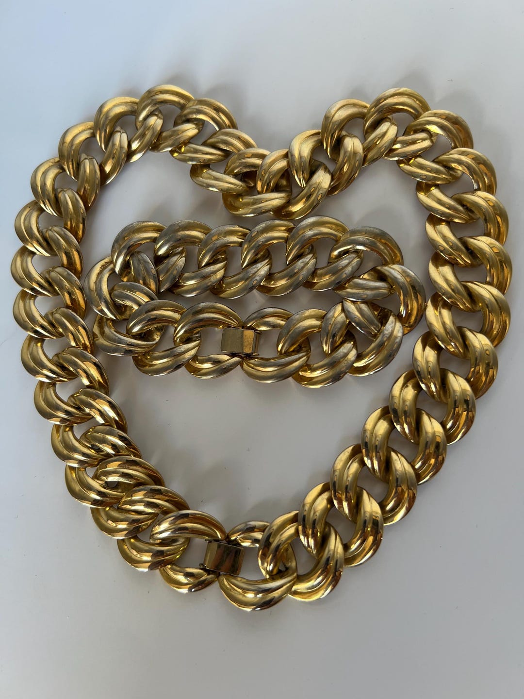 80s 90s Mob Wife Curb Link Necklace Bracelet Set - Etsy