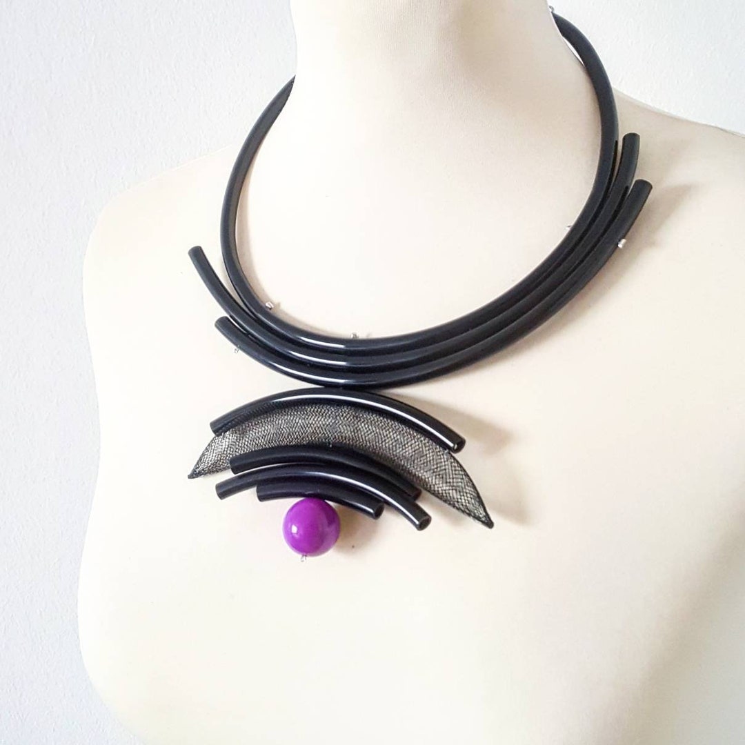 Contemporary Jewelry Bib Necklace Statement Necklace Unusual - Etsy