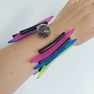 Multicolor Cuff Bracelet Bold Statement Bracelet Unusual Bracelet ...
