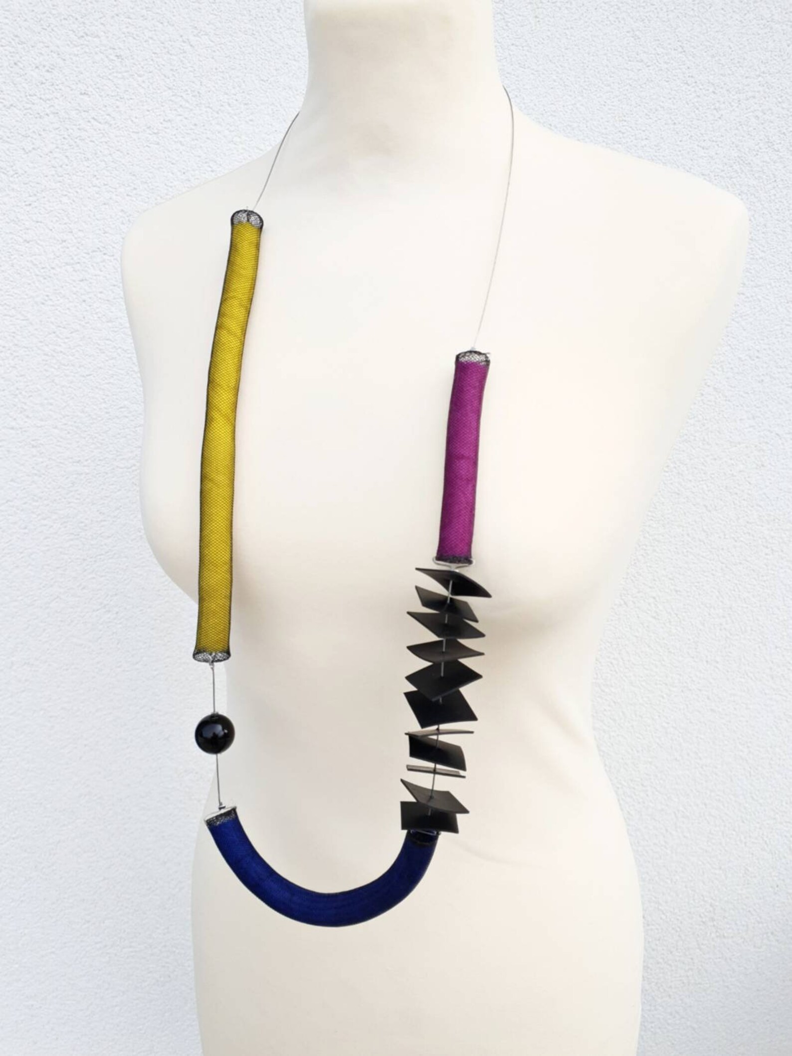 Contemporary jewelry Long statement necklace | Etsy