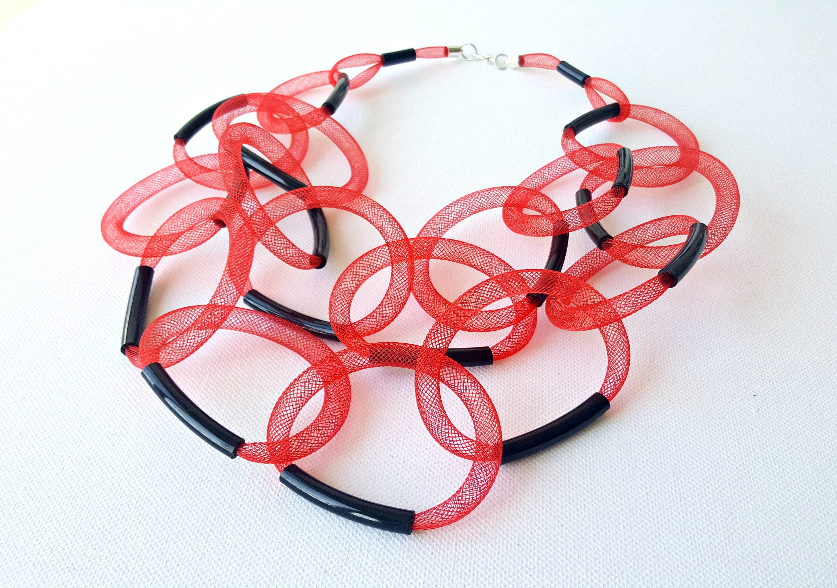 Mesh Necklace Statement Necklace Contemporary Jewelry Popular | Etsy UK
