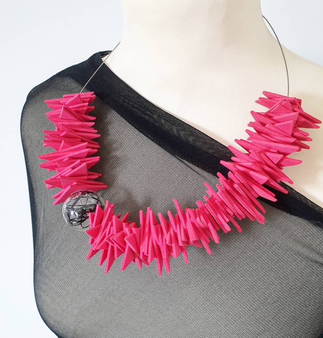 Pink Brick Foam Bib Necklace, Avant Garde Statement Jewelry - Etsy