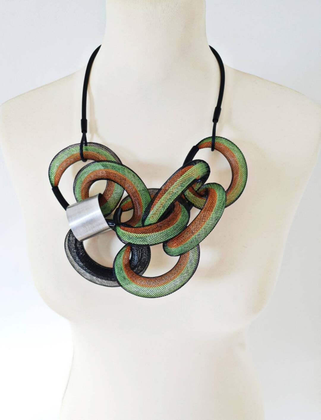 Statement Necklace Mesh Necklace Adjustable Necklace Contemporary ...