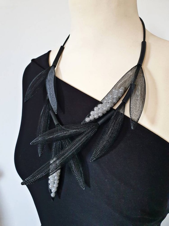 Contemporary Jewelry Bib Necklace Statement Necklace Unusual - Etsy