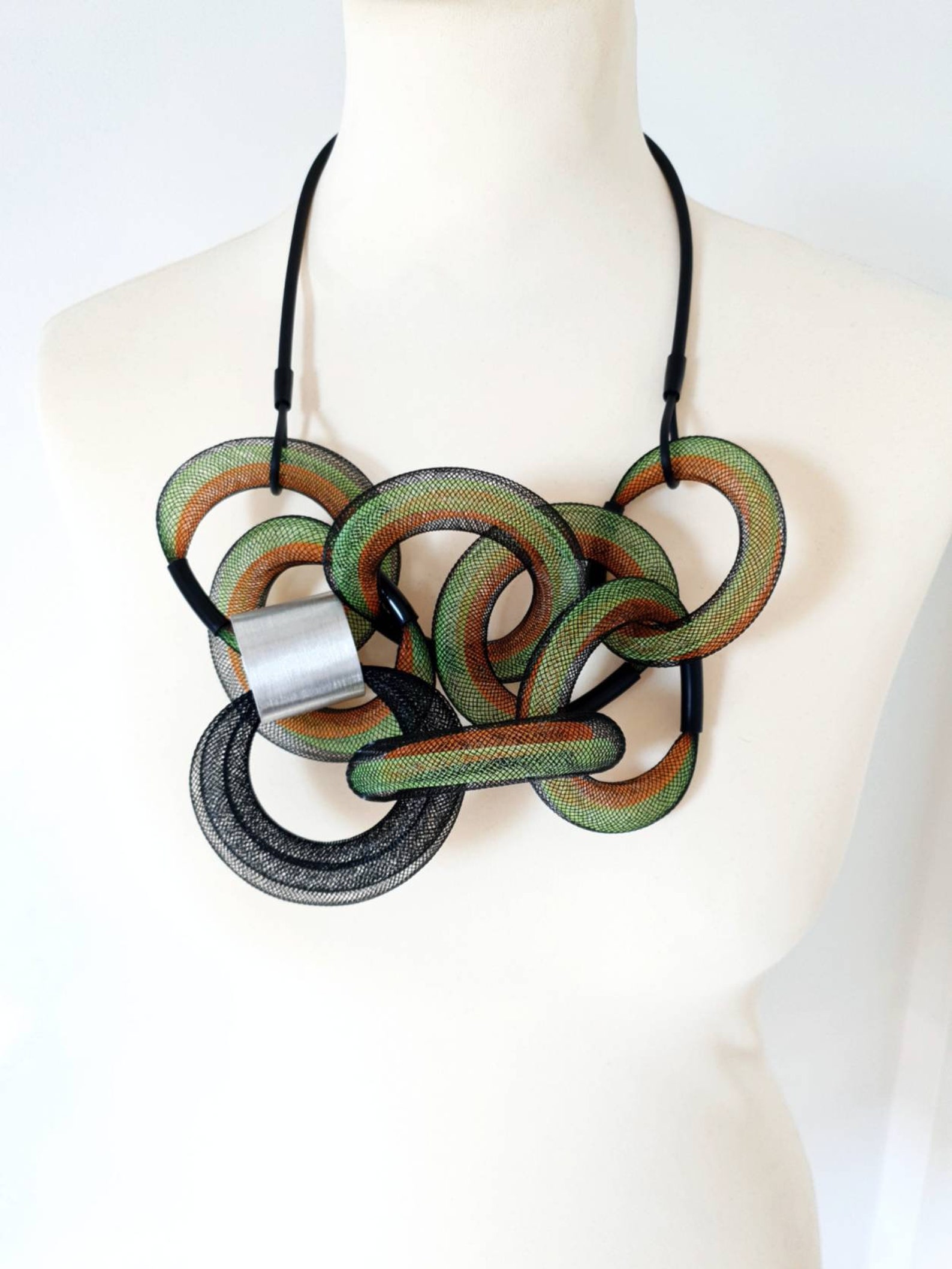 Statement Necklace Mesh Necklace Adjustable Necklace - Etsy