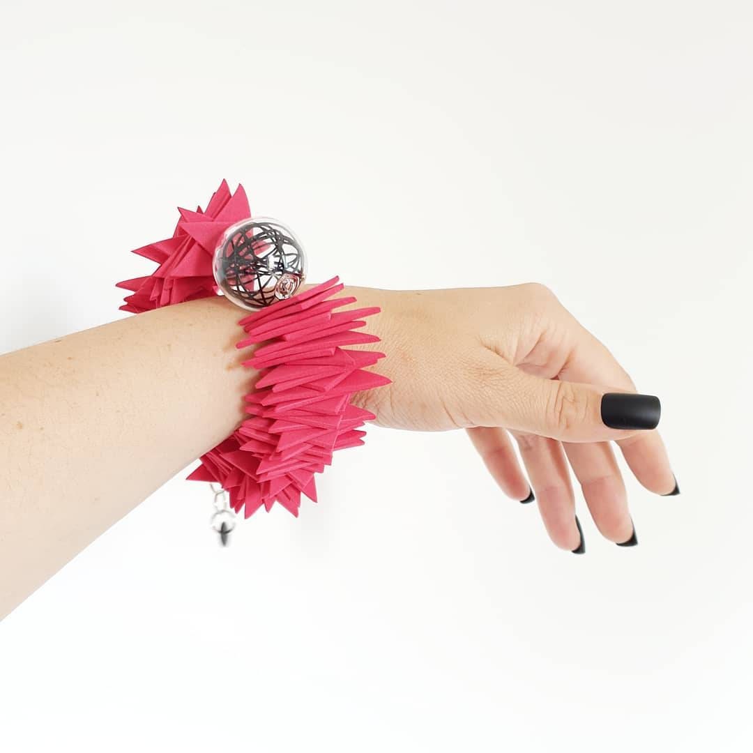 Cuff Bracelet Bold Bracelet Pink Brick Bracelet Statement Bracelet ...