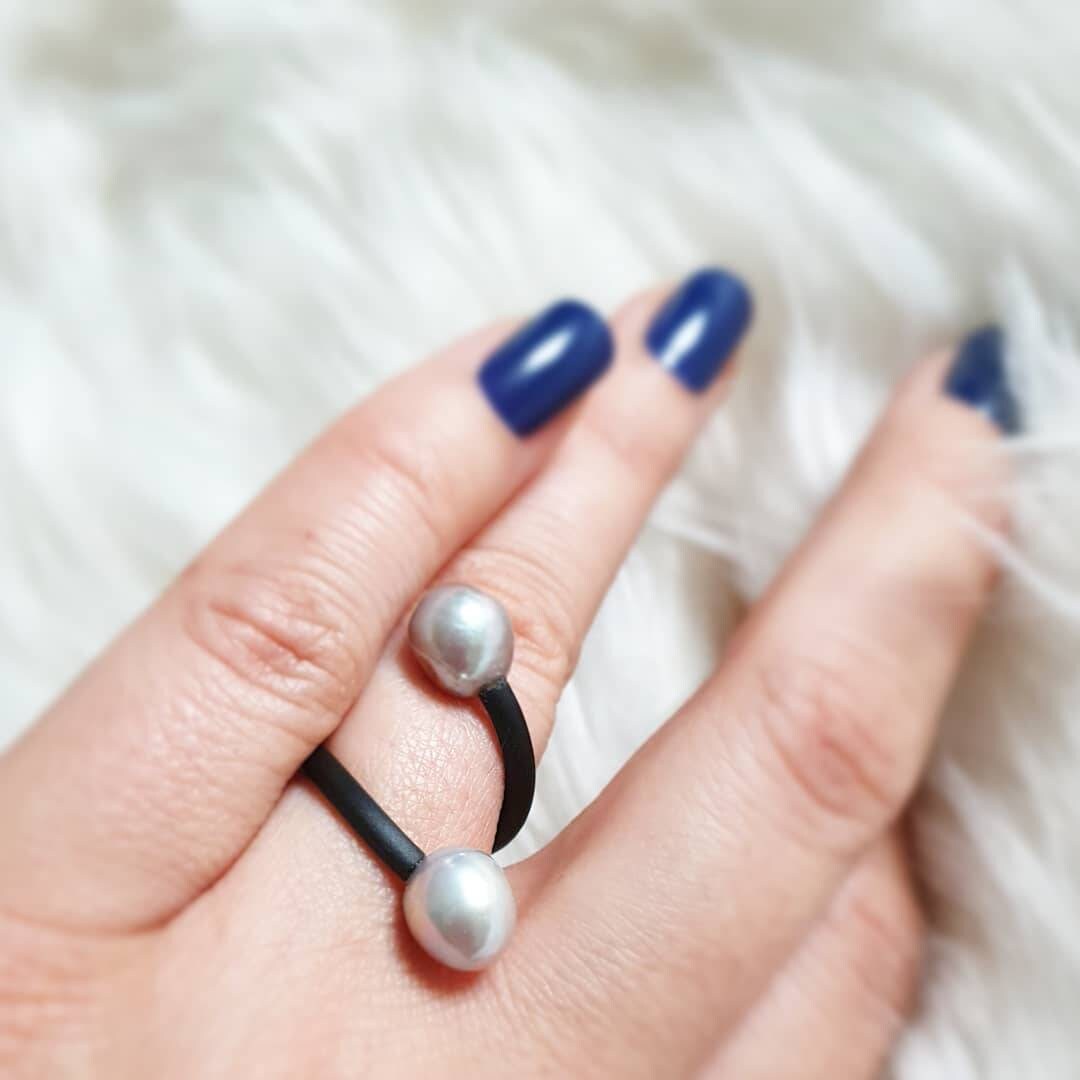 Statement Ring Modern Ring Silver Fresh Water Pearl Ring Adjustable ...