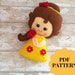 Princess Belle Pattern, Felt Princess Pattern, PDF Doll Pattern, Felt ...