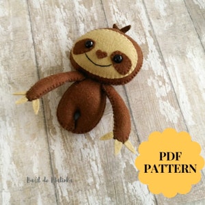 Sloth Felt Pattern PDF Tutorial Sloth Sewing Tutorial DIY Felt Ornament ...