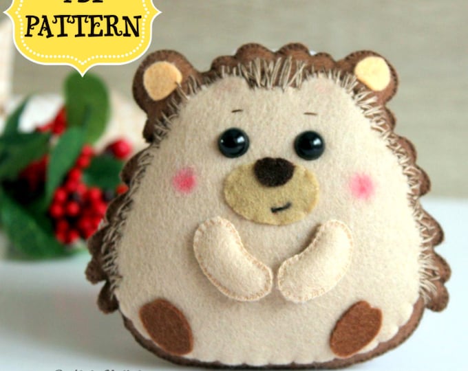 Felt Hedgehog Woodland Animal Ornaments Pattern PDF Sewing | Etsy