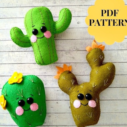 Felt Cactus Pattern PDF Sewing Pattern Felt Cactus DIY Felt - Etsy
